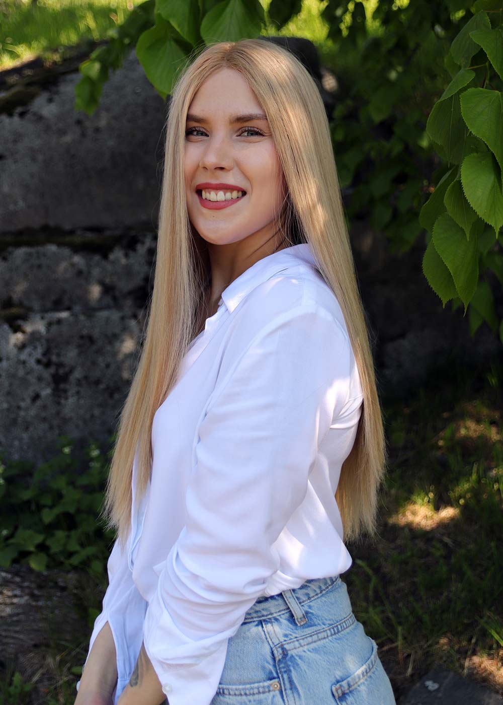 Amanda aitohiusperuukki 45cm - Hiusextra